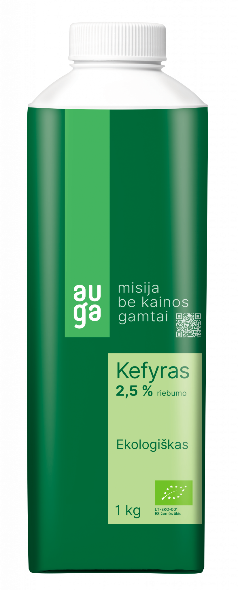 Pagamintas iš „AUGA“ ekologiniuose ūkiuose Lietuvoje surinkto pieno.